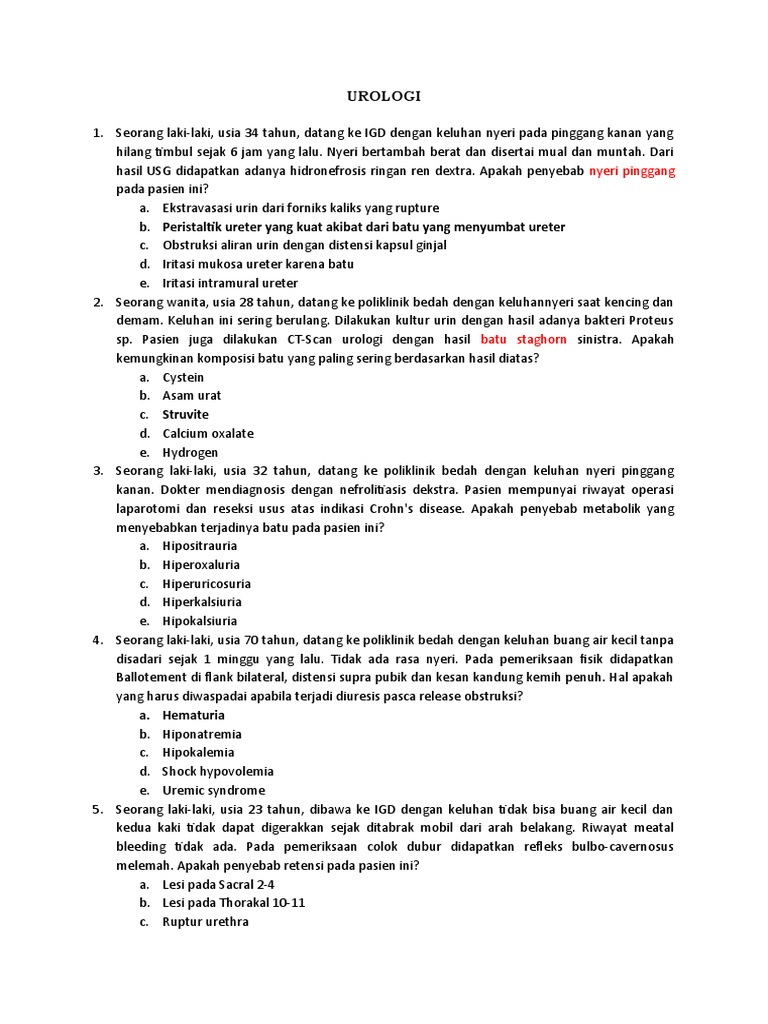 Bedah Soal Urologi | PDF