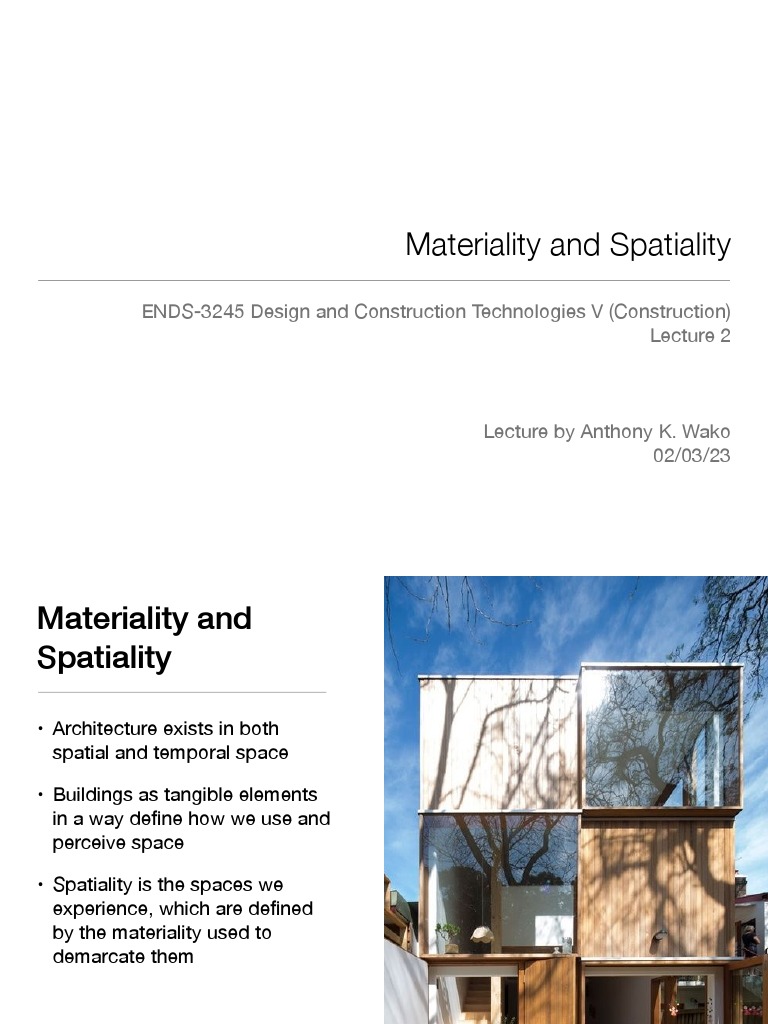 ENDS-3245 L2 Materiality Spatiality | PDF | Masonry | Space