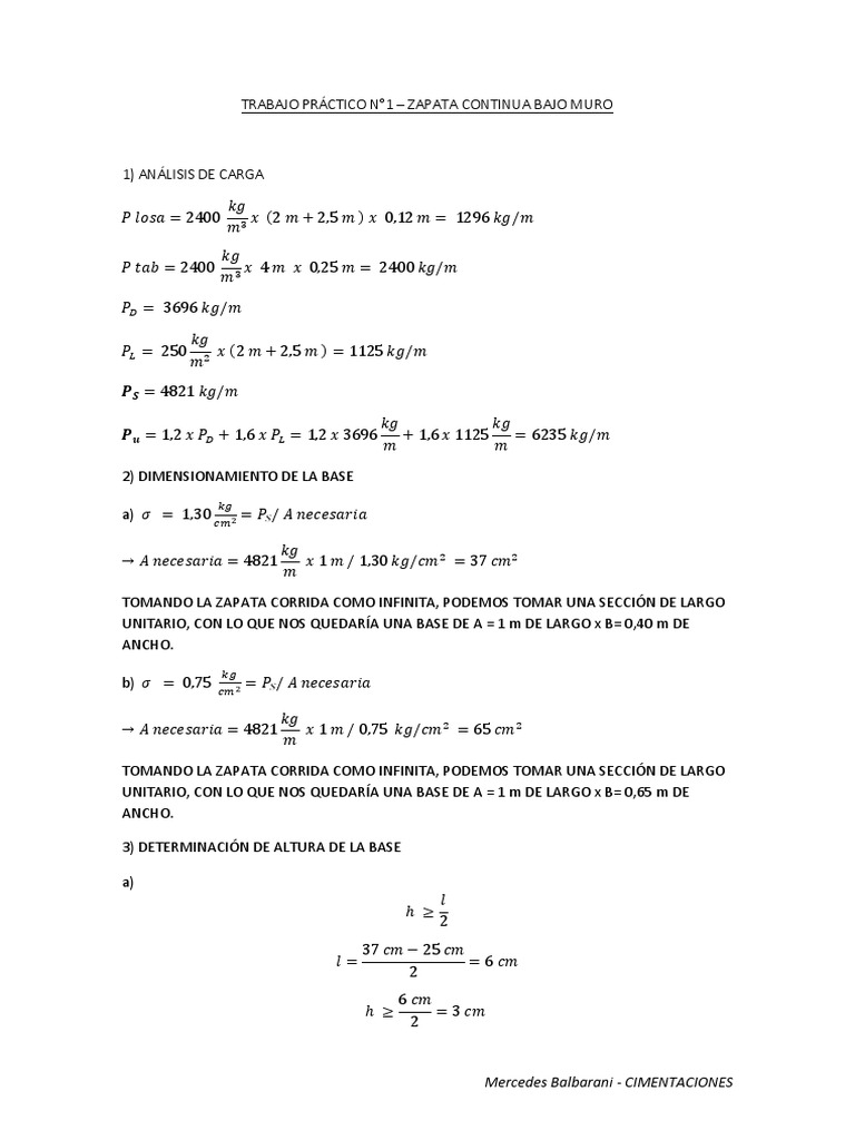 TP 1 Práctica Cimentaciones | PDF