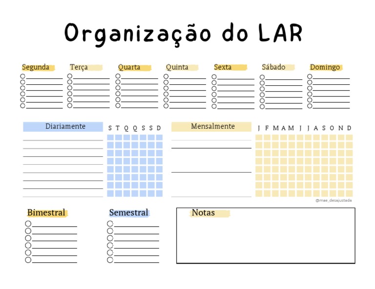 Organizacao Do Lar Editavel Ag | PDF