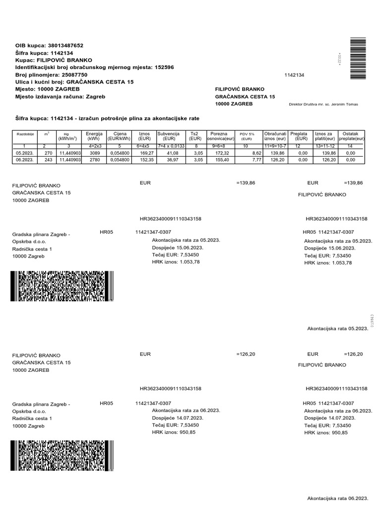 Filipović Branko Gračanska Cesta 15 10000 ZAGREB: Direktor Društva Mr ...
