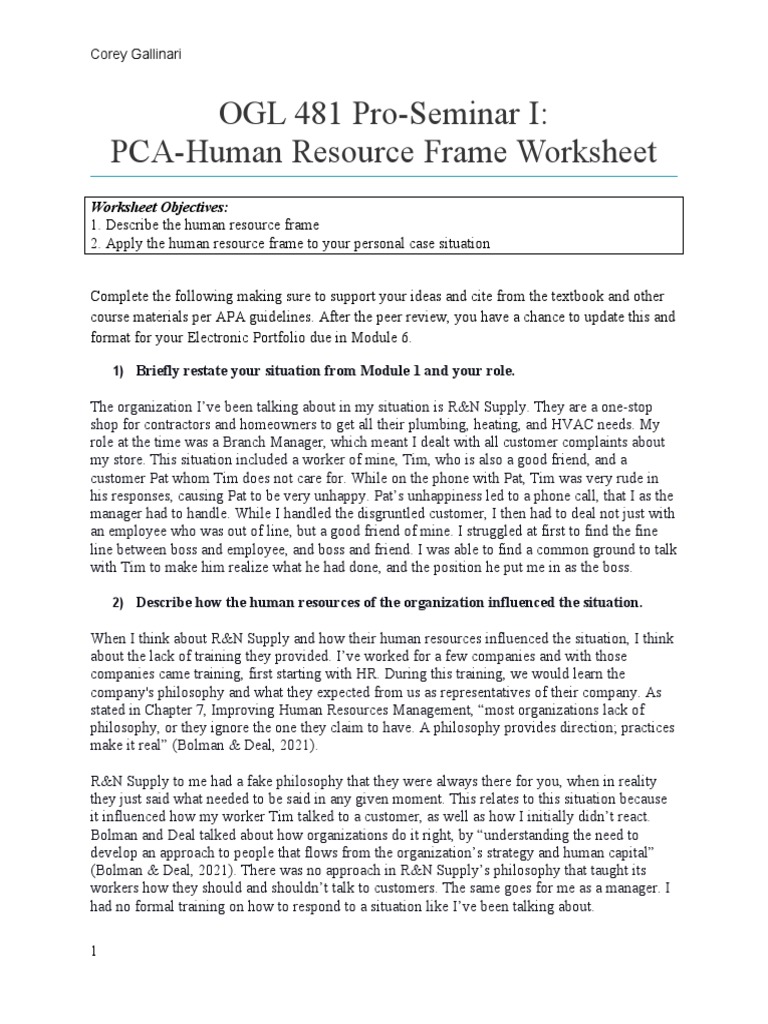 Module 3 Pca Human Resources | PDF | Human Resources