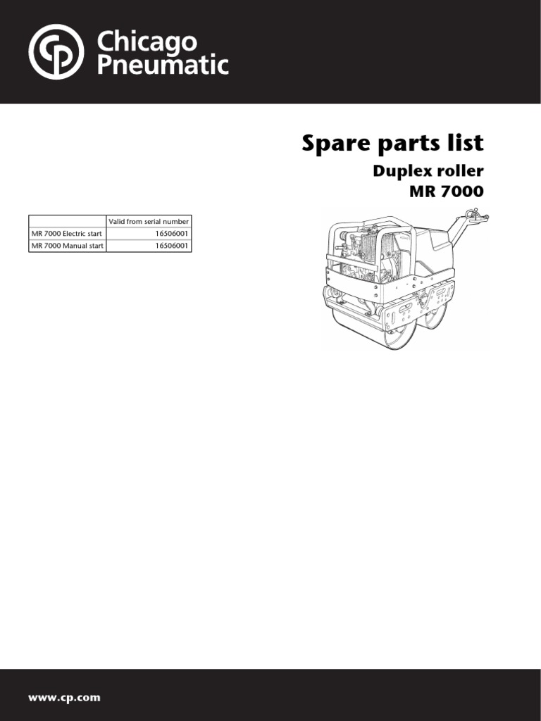 CP Spare Parts Duplex Roller MR7000 | PDF | Pump | Mechanical Engineering