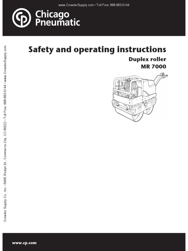 MR 7000 Double Drum Roller Safety & Op Instructions | PDF | Hazards ...