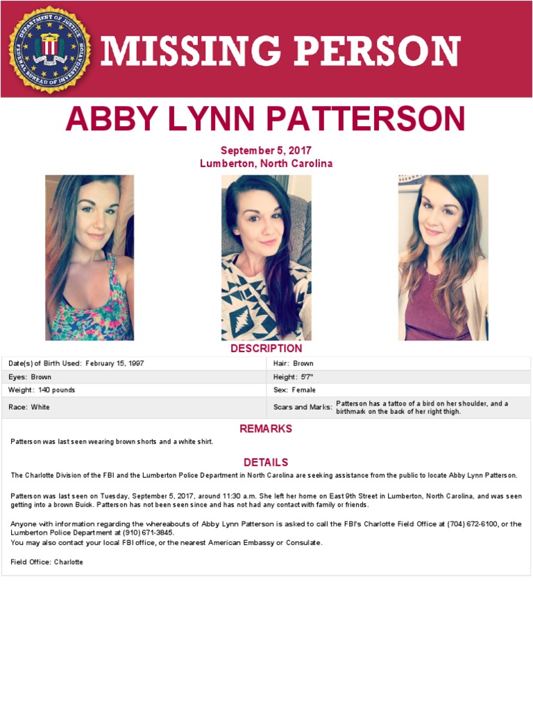Abby Lynn Patterson FBI Search | PDF
