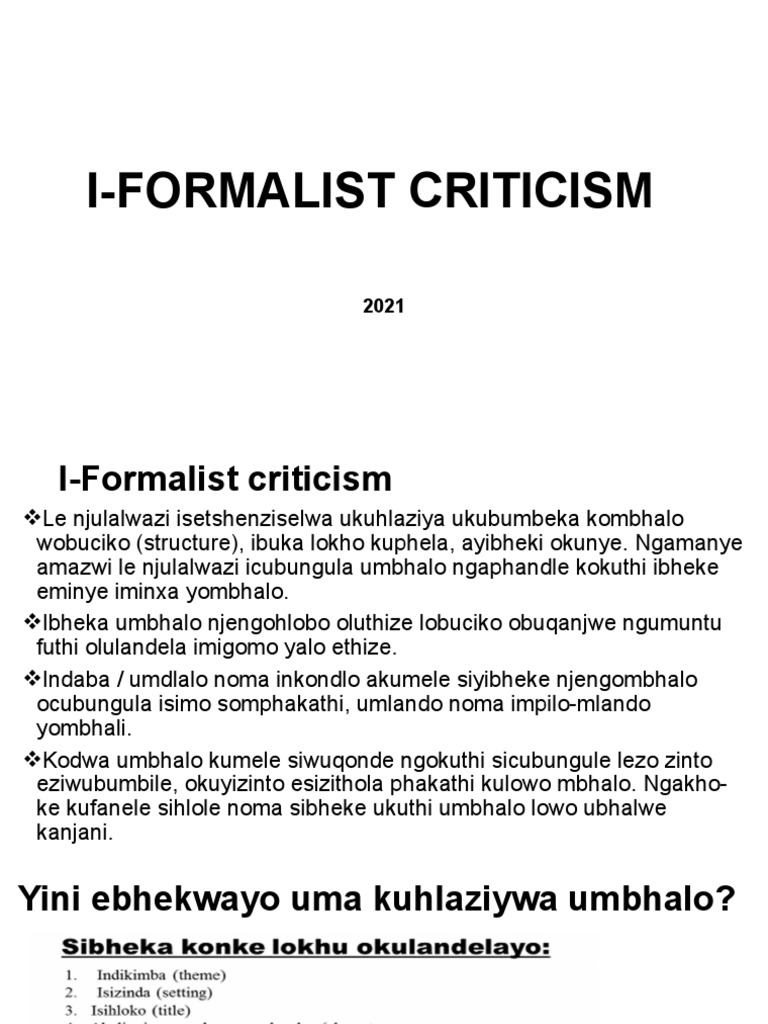 I-Formalist Criticism - 2021 | PDF | Self-Improvement | General Fiction