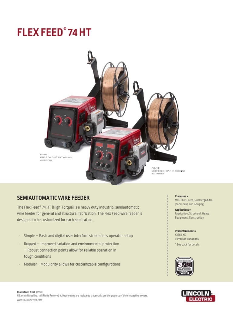 Flex Feed 74 HT: Semiautomatic Wire Feeder | PDF | Wire | Electrical ...