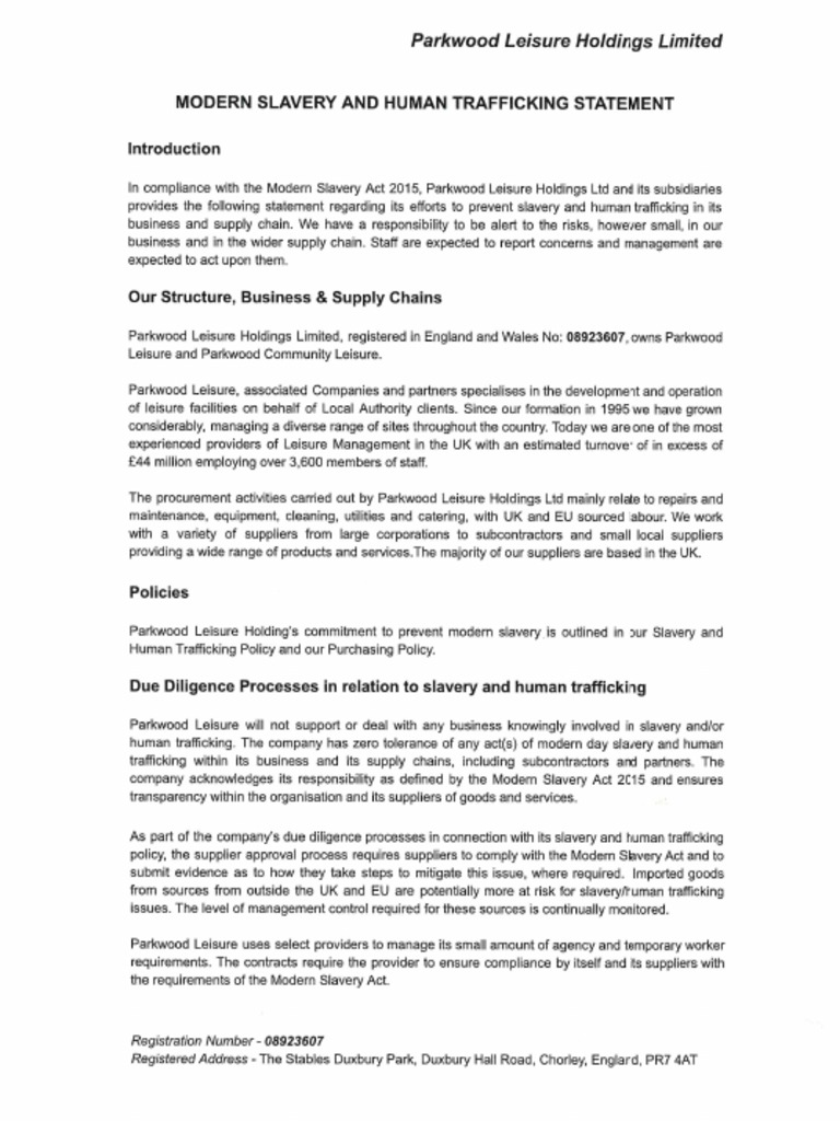 CP01a Modern Slavery and Human Trafficking Statement LE | PDF