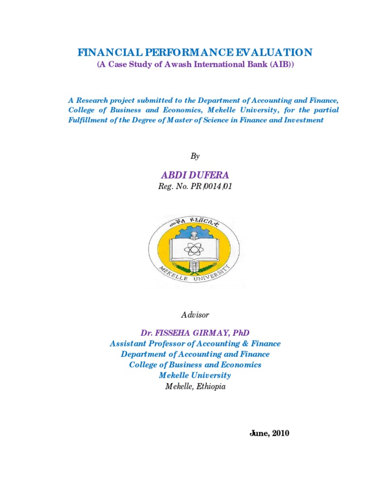 Financial Performance Evaluation A Case | PDF