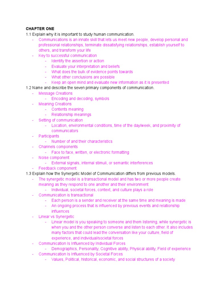 Communications Chapter 1-7 Guide | PDF | Nonverbal Communication ... Communications Chapter 1-7 Guide | PDF | Nonverbal Communication ...