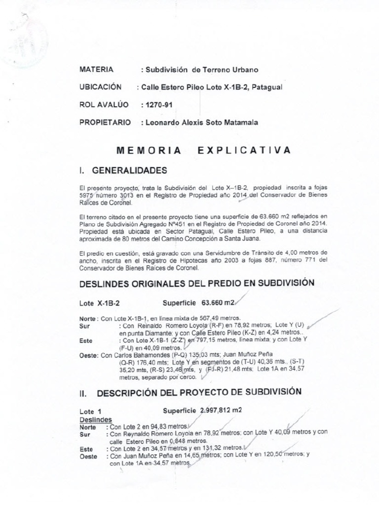 Memoria Explicativa | PDF
