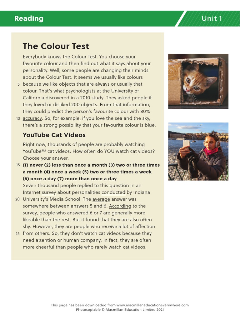 B1PLUS U1 Accessible Reading | PDF | Psychology