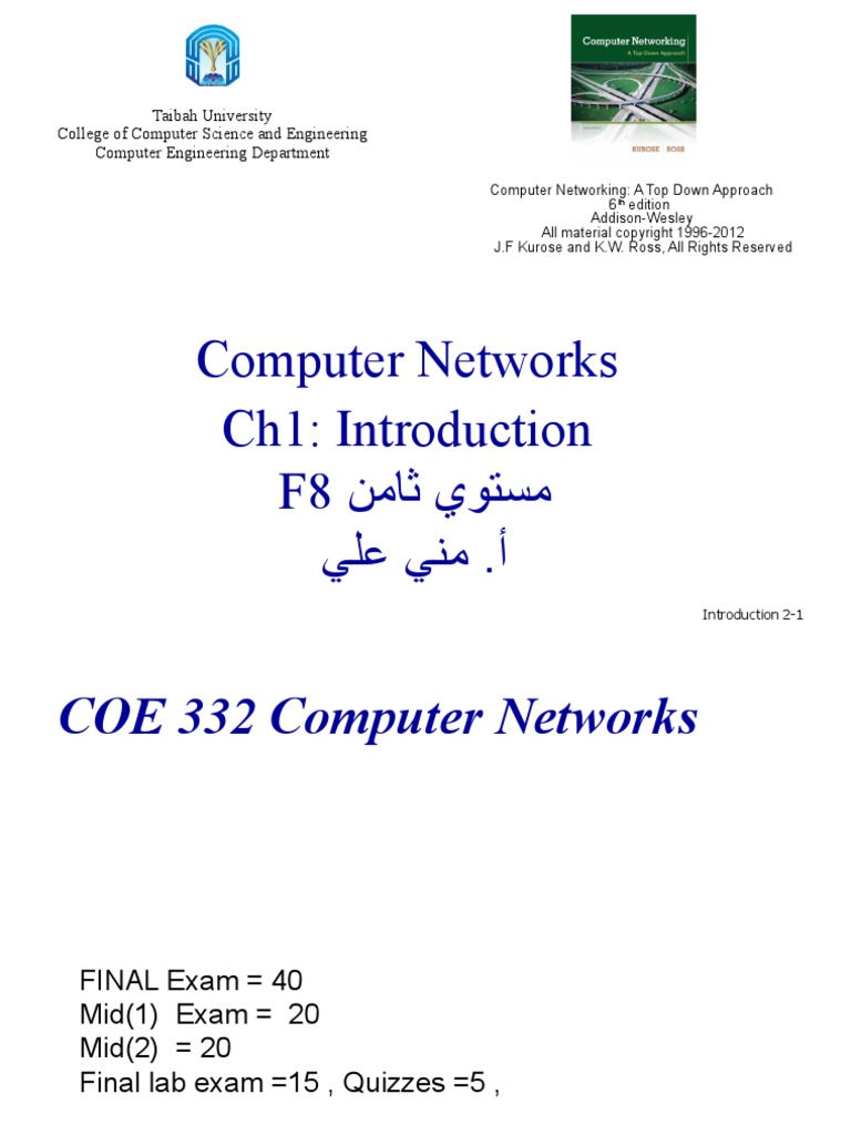 COE332 Ch01d | PDF | Computer Network | Digital Subscriber Line