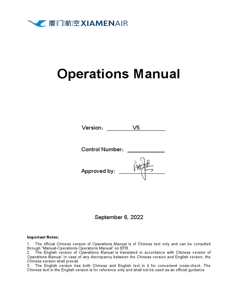 04 - Operations Manual (English Version) - v5r104 | PDF | Airlines ...