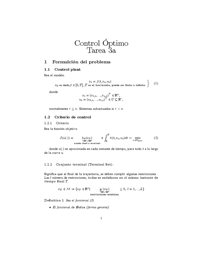 Notas control óptimo 3 | PDF | Derivado | Ecuaciones
