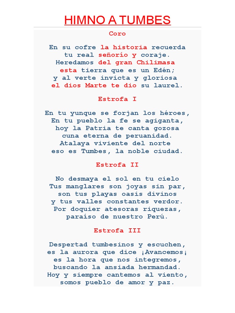 Himno A Tumbes | PDF