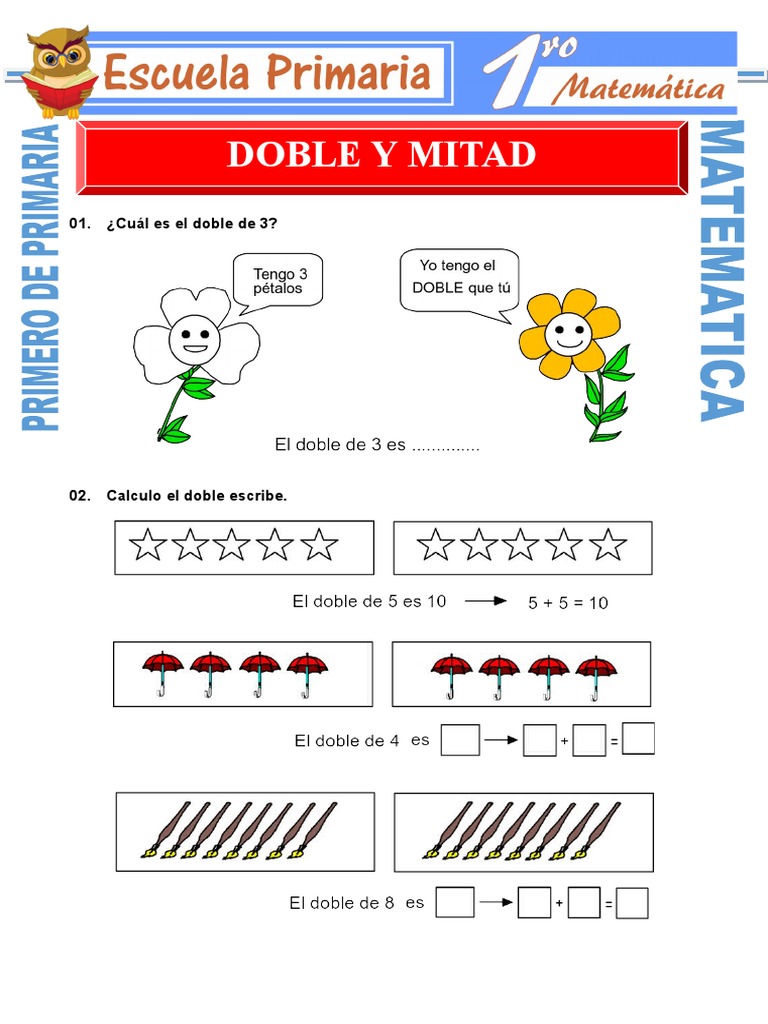 Doble y Mitad para Primero de Primaria | PDF | Juegos y actividades