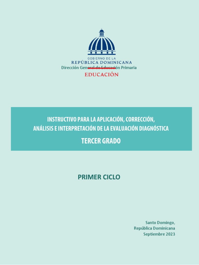 3ro. - Evaluación Diagnóstica - Lengua Española y Matemática | PDF ...
