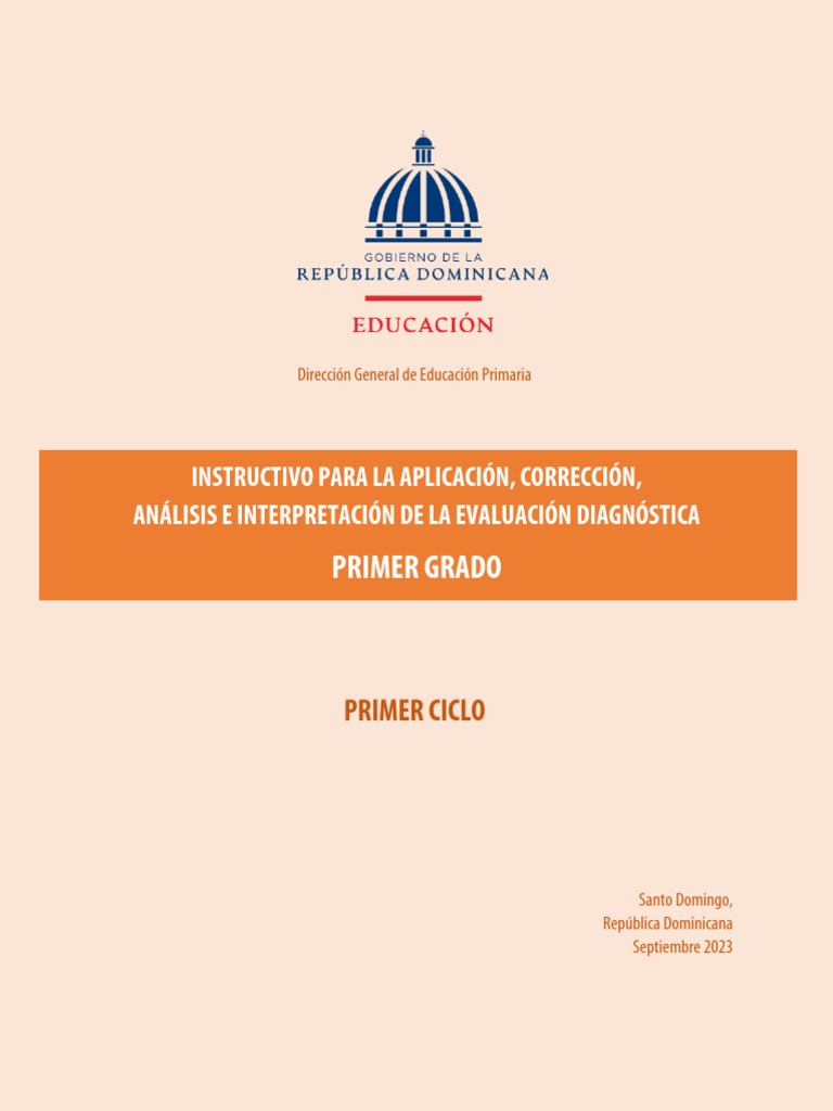 1ro. - Evaluación Diagnóstica - Lengua Española y Matemática | PDF ...