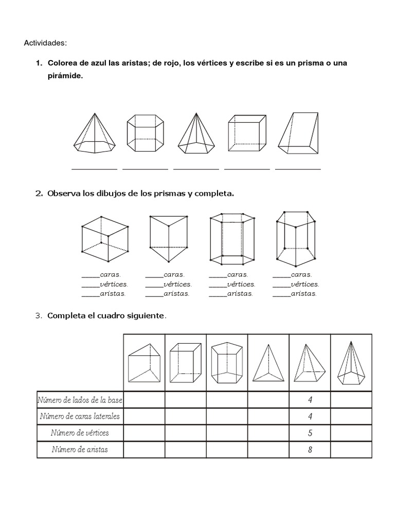 Cuerpos Geometricos Actividades 24-11-2022 | PDF