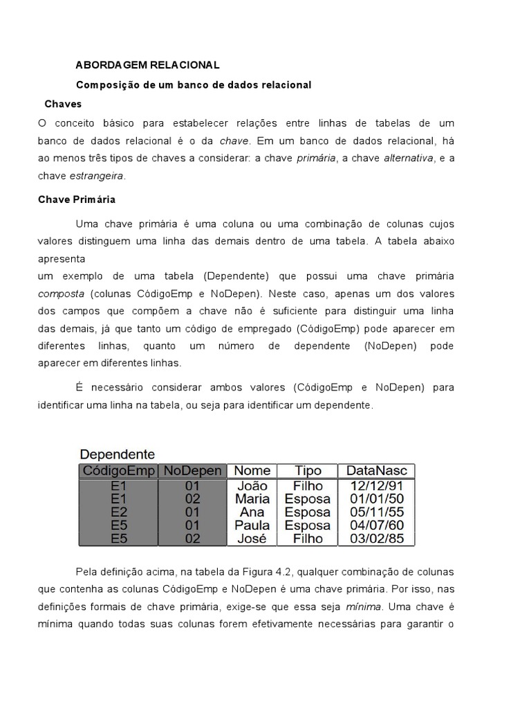 Abordagem Relacional | PDF | Modelo relacional | Base de dados relacional