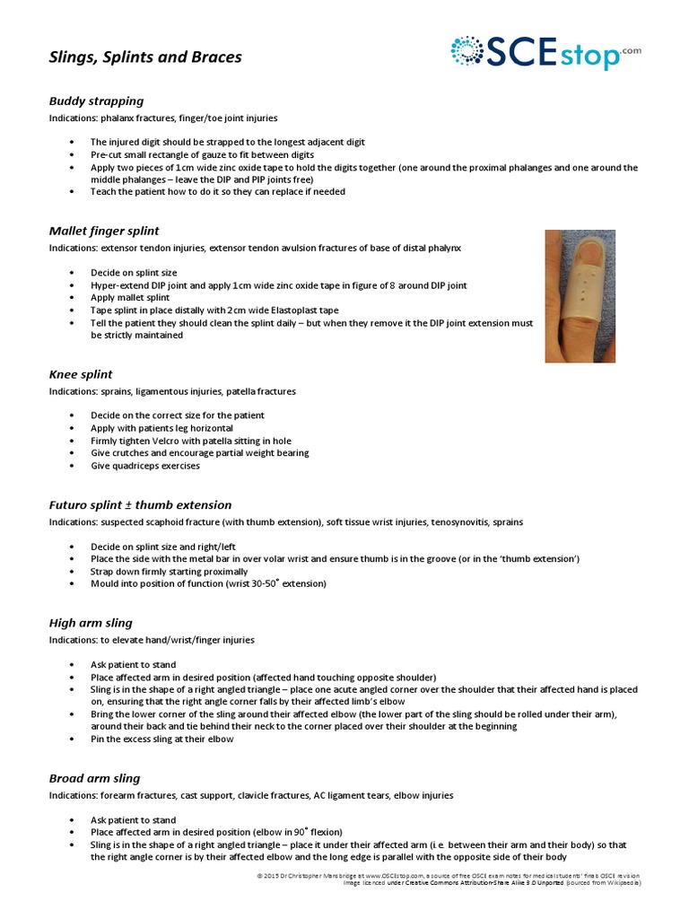 Slings Splints Etc | PDF | Elbow | Arm