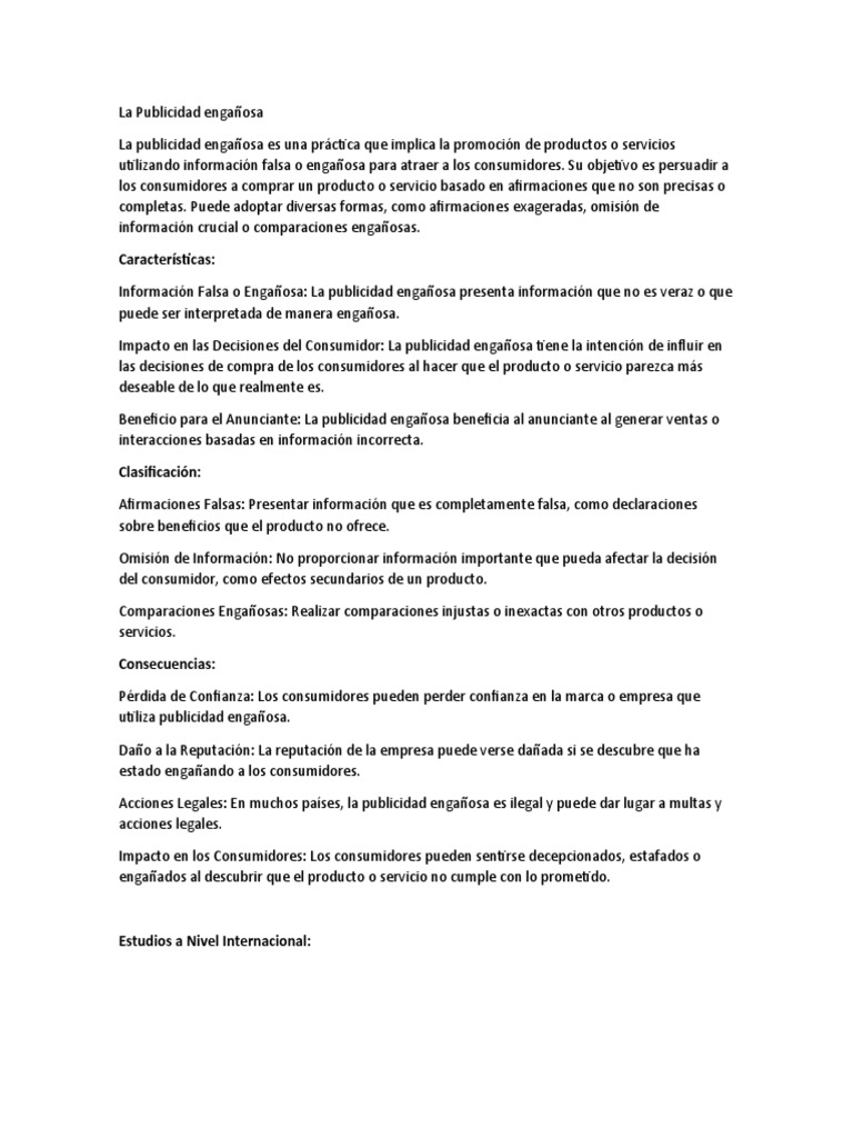 La Publicidad Engañosa | PDF | Publicidad | Los consumidores