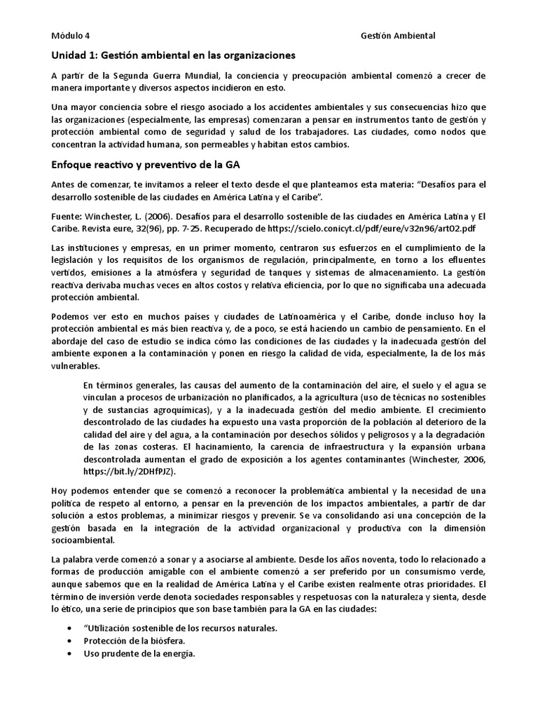 Gestion Ambiental Mod 4 Pdf Desarrollo Sostenible Sustentabilidad