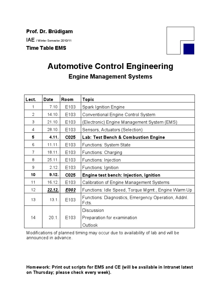 Automotive Control Engineering: Engine Management Systems | PDF