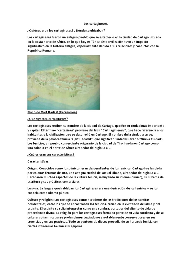 Origen y características de los cartagineses | PDF | Cartago antigua ...