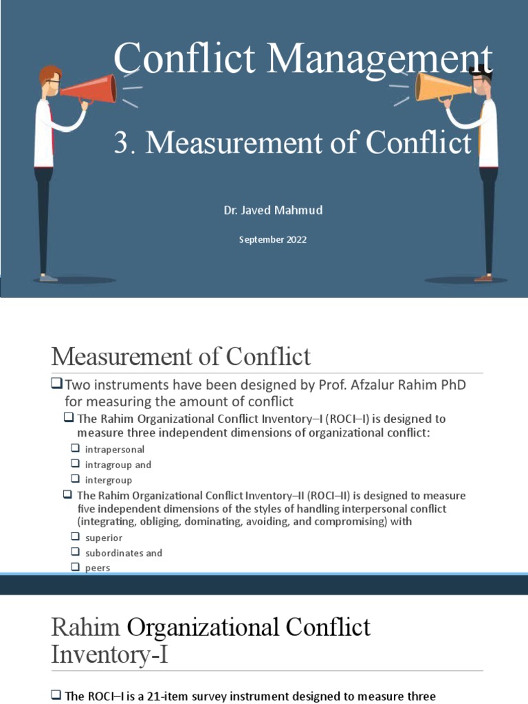 Measurement of Conflict | PDF | Likert Scale | Evaluation Methods