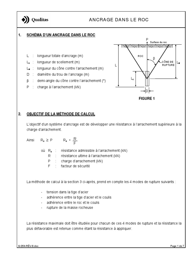 Ancrage dans le roc | PDF