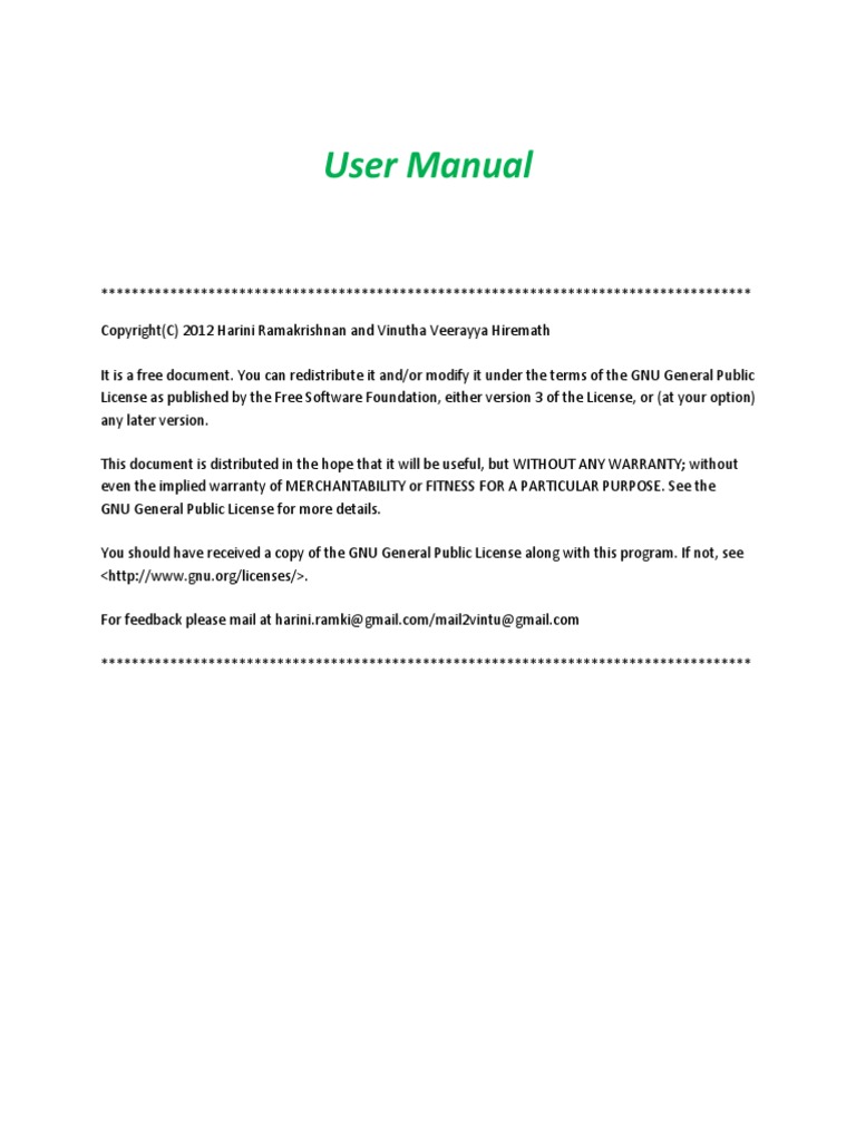 User Manual | PDF