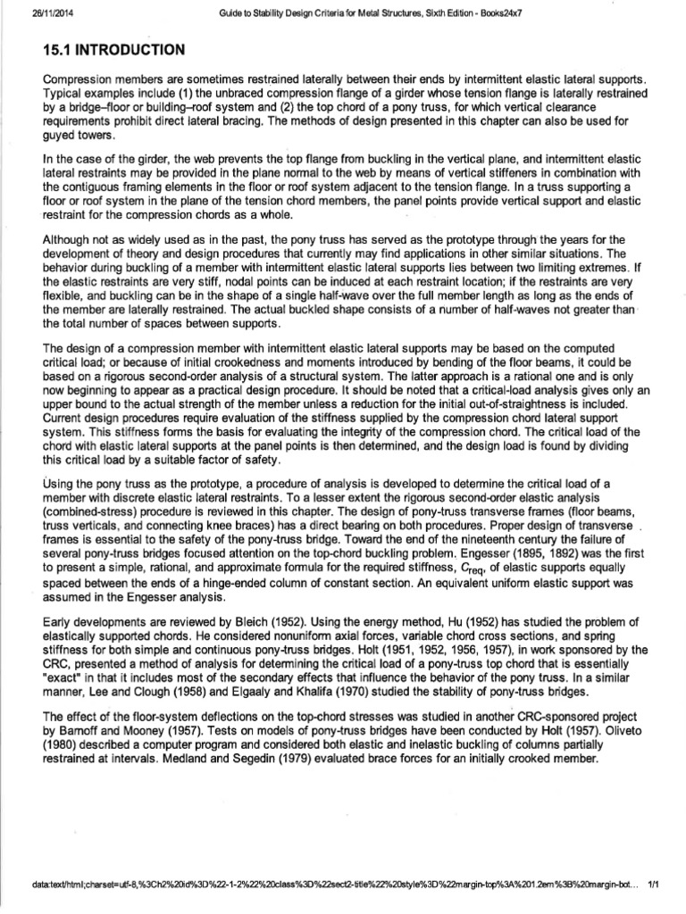 Guide To Stability Design Criteria For Metal Structures | PDF