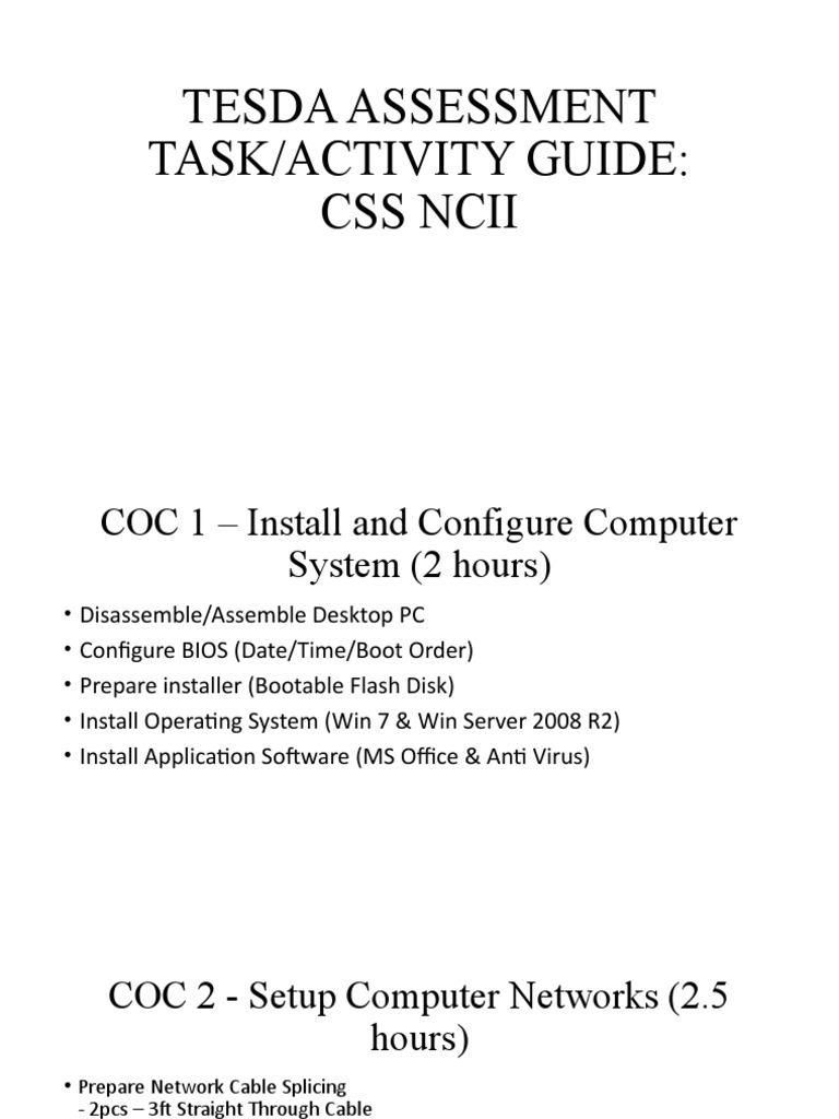 Tesda Assessment Task | PDF