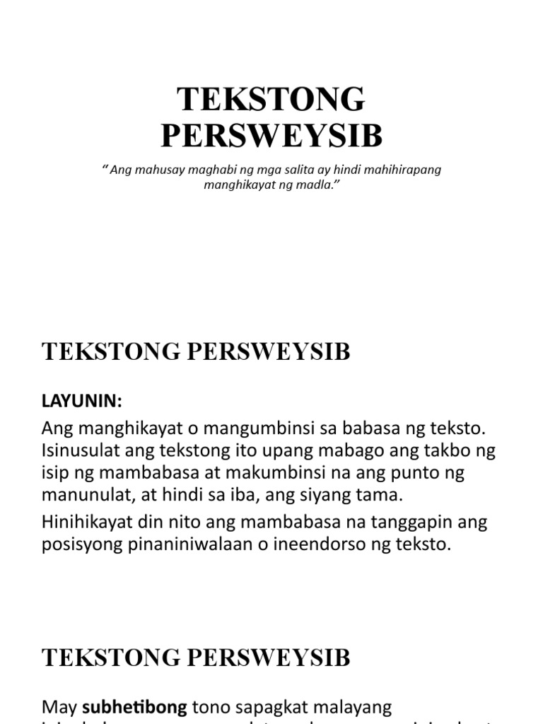 Tekstong Persweysib | PDF