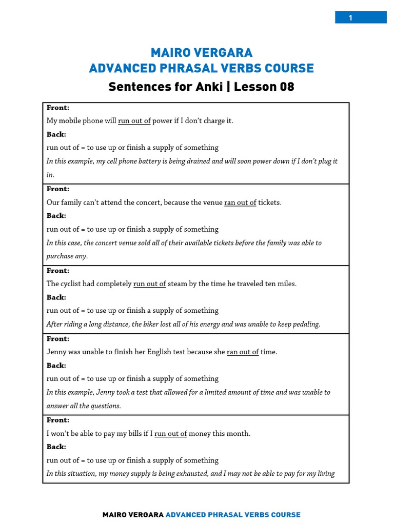 PDF Sentences - Lesson 08 | PDF