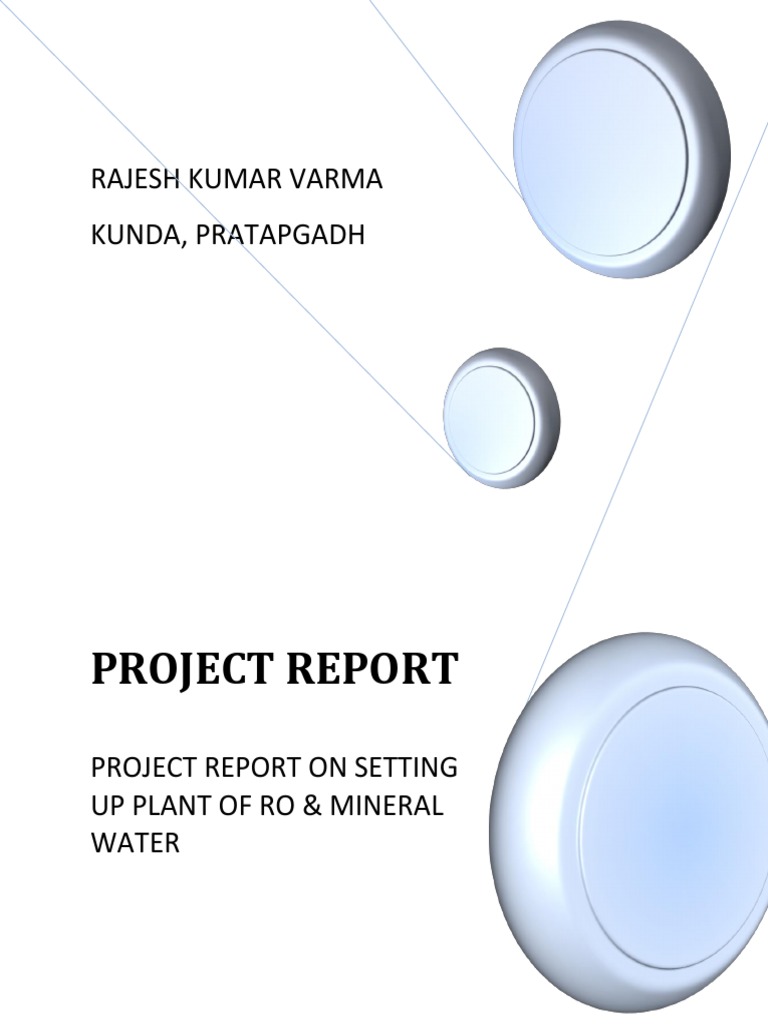 Rajesh Kumar Varma Project Report | PDF | Purified Water | Balance Sheet