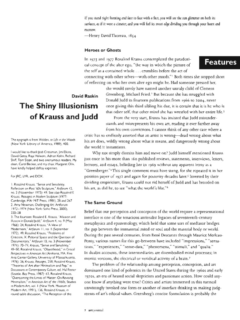 The Shiny Illusionism of Krauss and Judd | PDF