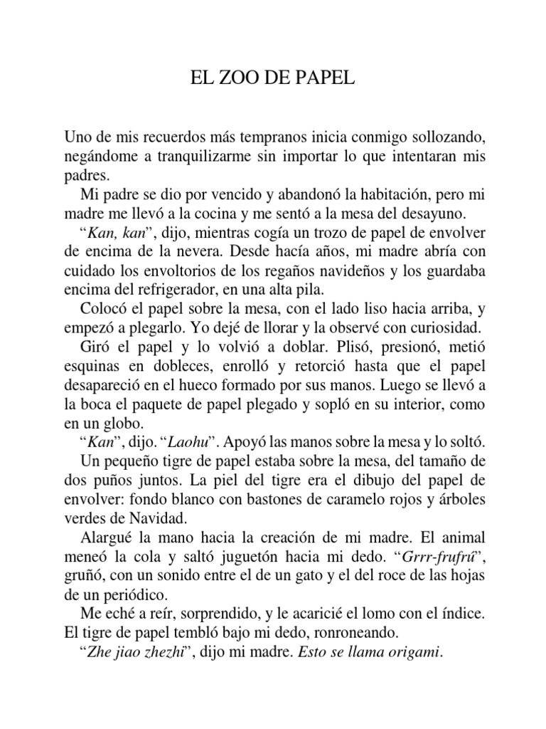 El Zoo de Papel | PDF