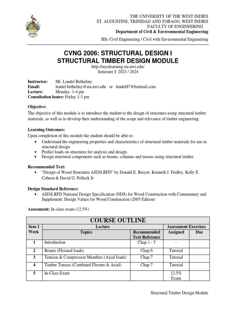 CVNG 2006 Timber Module Description - 2023-2024-TM | PDF | Lumber ...