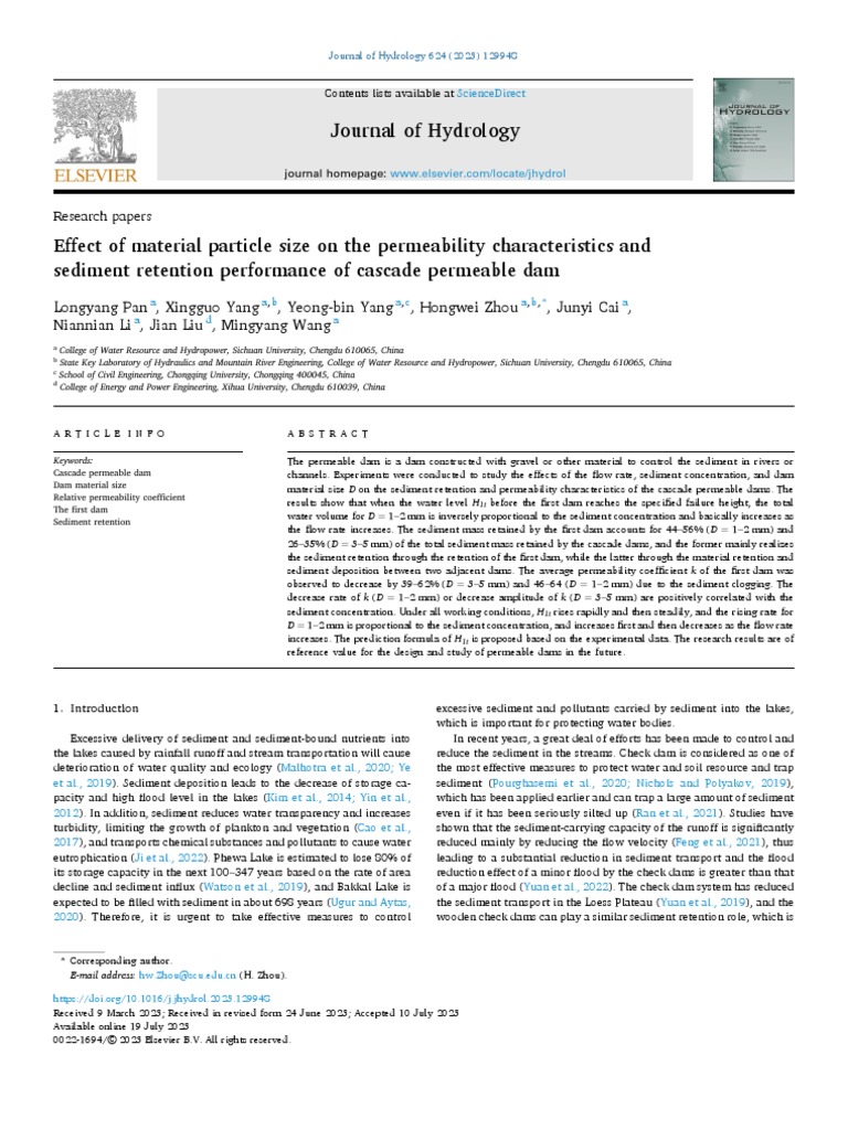 Effect of Material Particle Size On The Permeability Characteristics ...