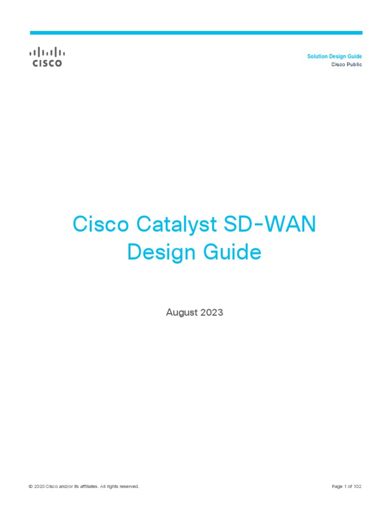 Cisco Sdwan Design Guide | PDF | Virtual Private Network | Cloud Computing