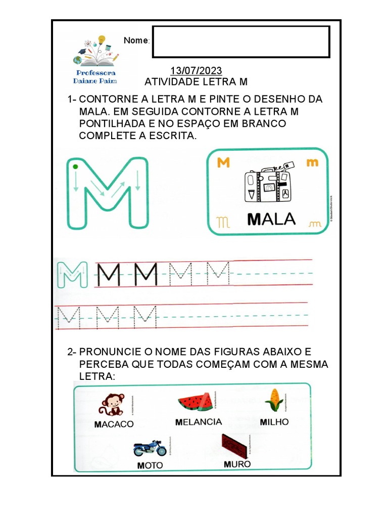 Atividade Letra M | PDF