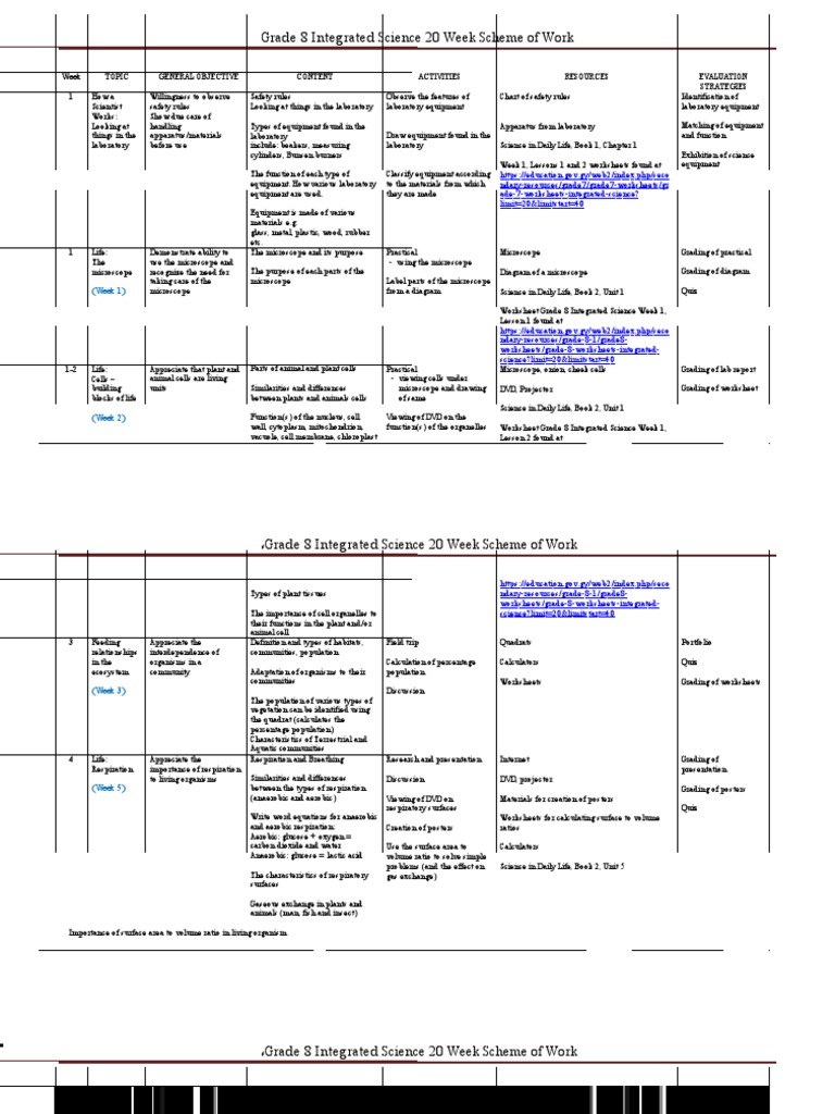 Grade 8 - Integrated Science Consolidated Curriculum | PDF | Soil | Clay