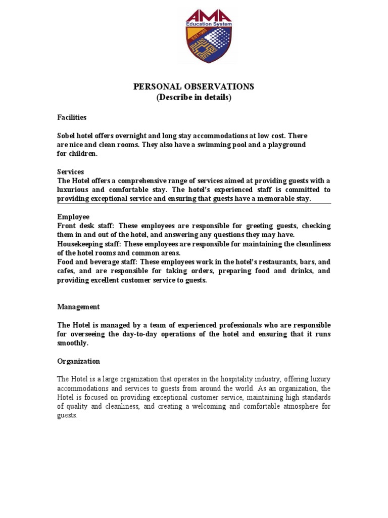 Personal Observations | PDF