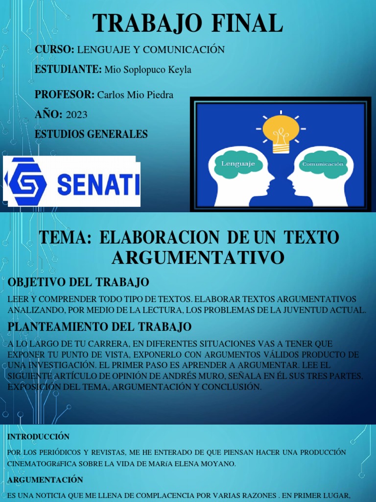 Lenguaje y Comunicacion - Proyecto Final | PDF | La dependencia de ... Lenguaje y Comunicacion - Proyecto Final | PDF | La dependencia de ...