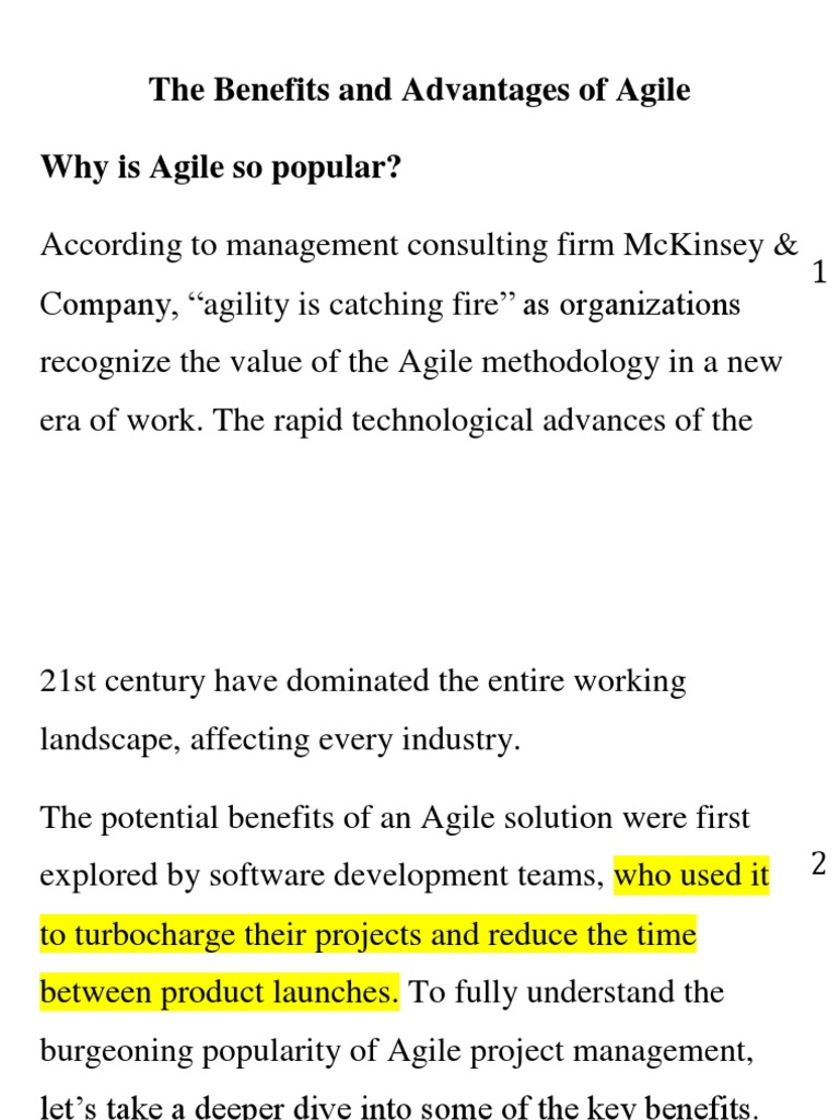 2 Benefit and Advantage of Agile | PDF | Agile Software Development ...