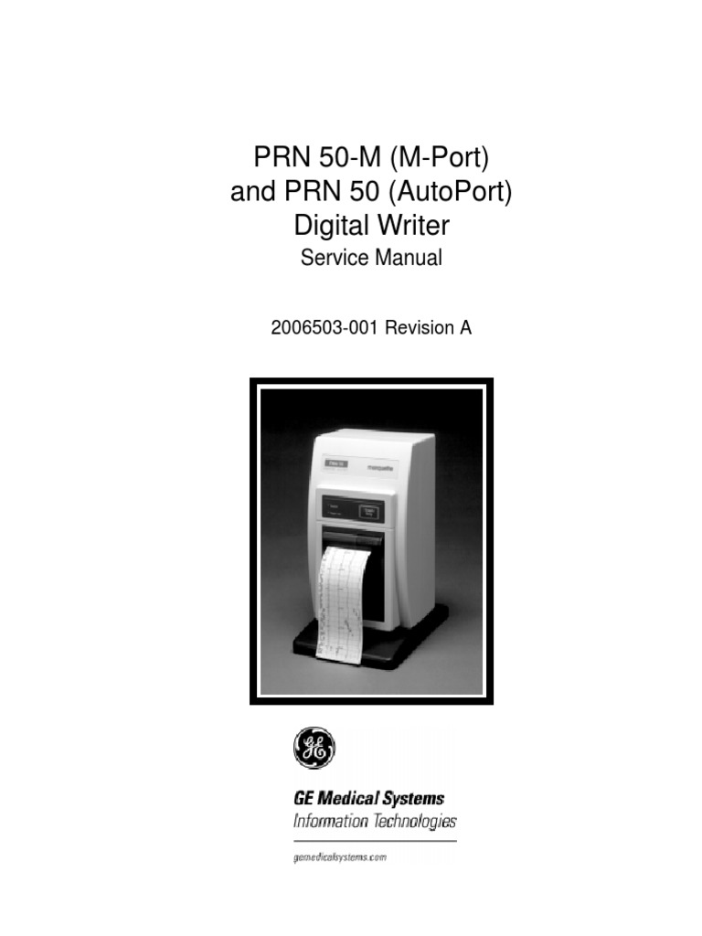 GE PRN50 Digital Writer - Service Manual | PDF | Safety | Alternating ...