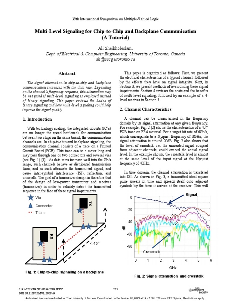Multi Level Signaling For Chip To Chip And Backplane Communication A
